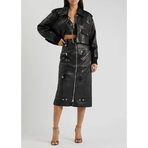 Alexander McQueen Padded Cropped Leather Jacket, Jacket