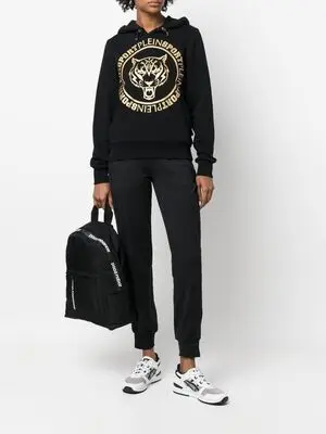 PLEIN SPORT Logo-print Tiger Hoodie - Black