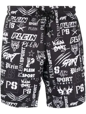 PLEIN SPORT Logo-print Swim Shorts