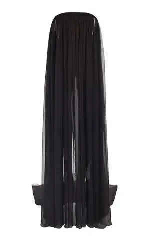 Valentino Garavani Off-the-shoulder Silk-chiffon Gown - Black
