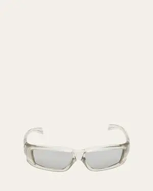 Rick Owens Rick Owens Square Sunglasses Transparent/silver