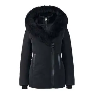 Mackage Down Coat With Sheepskin Collar - Black