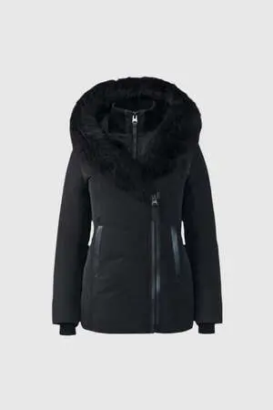 Mackage Down Coat With Sheepskin Collar - Black