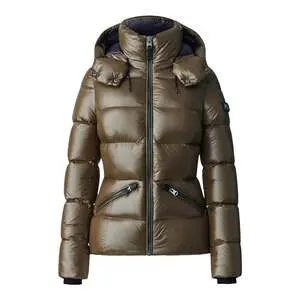 Mackage Madalyn Lustrous Light Down Jacket With Hood Army