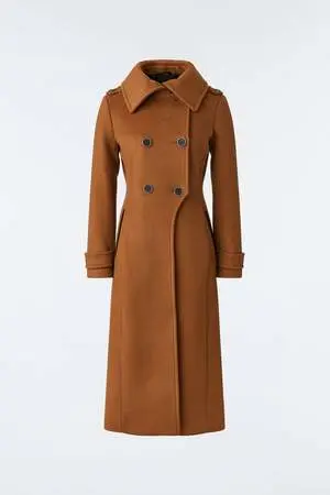 Mackage Elodie Double-Face Wool Tailored Coat Camel