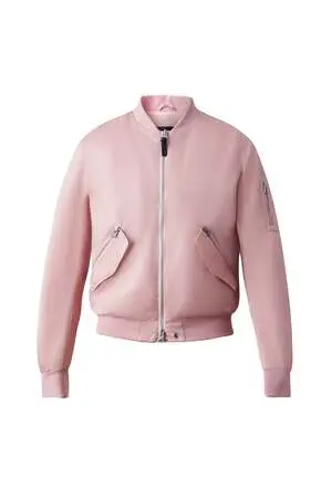Mackage Ragnar Satin Bomber Jacket - Blush