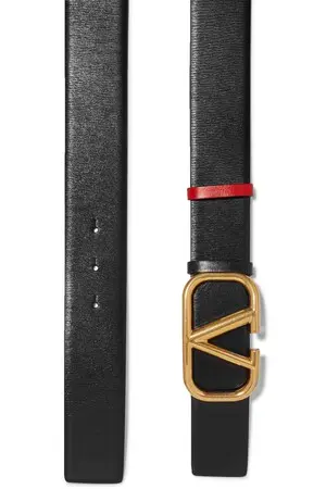 Valentino Garavani Vlogo Reversible Leather Belt - Bright Pink