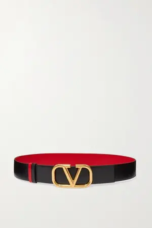 Valentino Garavani Vlogo Reversible Leather Belt - Bright Pink