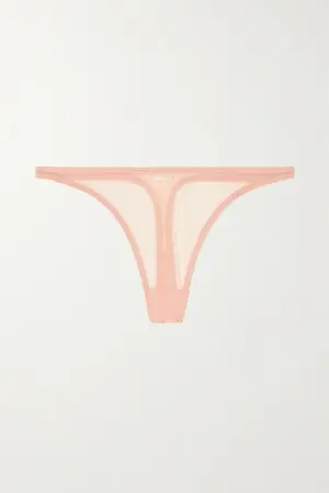 ERES Promesse Stretch-tulle Thong Pink