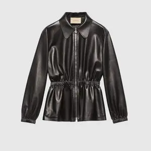 Gucci Leather Zip Jacket, Size It Ready-to-wear