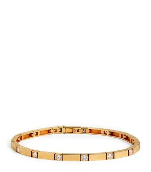 AZLEE Diamond And Yellow Bar Bracelet - Gold