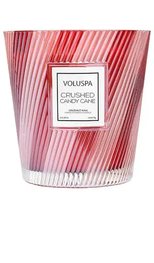 Voluspa Voluspa Crushed Candy Cane 3 Wick Hearth Candle In Pink. Crushed Candy Cane
