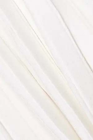 Balmain Pleated Knitted Mini Dress - White