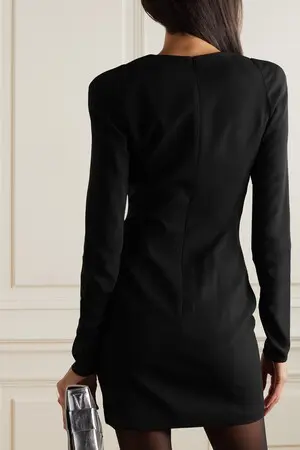Versace Silk Satin-trimmed Crepe Mini Dress