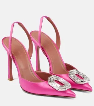 Amina Muaddi Camelia Slingback Pumps