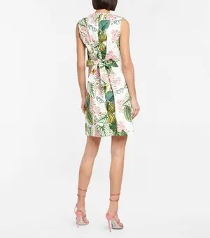Oscar De La Renta Floral Cotton-blend Minidress