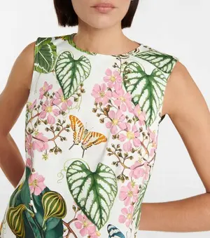 Oscar De La Renta Floral Cotton-blend Minidress