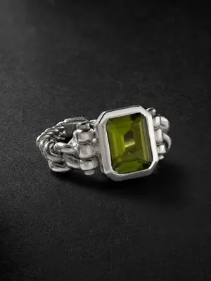 MAOR M.cohen Sterling Diamond, And Peridot Ring - Silver