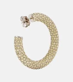 Amina Muaddi Cameron Medium Hoop Earrings - Metallic