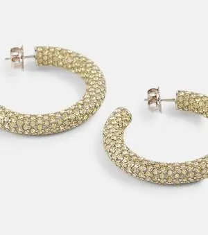 Amina Muaddi Cameron Medium Hoop Earrings - Metallic