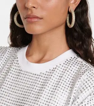 Amina Muaddi Cameron Medium Hoop Earrings - Metallic