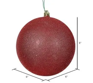 VICKERMAN 6' Glitter Ball Ornament, 4 Per Bag