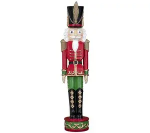 HAUTE DECOR 37' Indoor/outdoor Red & Green Holi Day Nutcracker - One-color