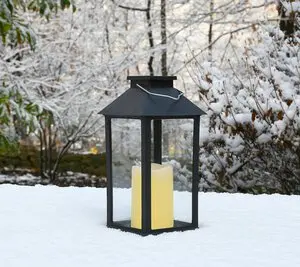 LUMABASE Solar Powered Traditional Lantern With Led Candle