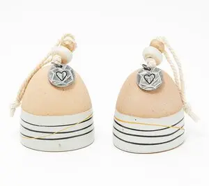 DEMDACO Set Of 2 Stoneware Inspirational Mini Bells - One-color