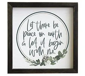 SINCERE SURROUNDINGS 10 Peace On Earth Rustic Frame - One-color