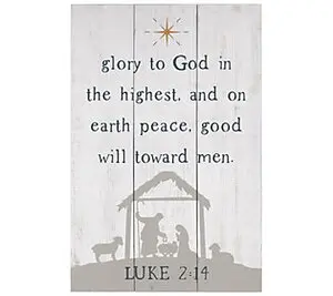 SINCERE SURROUNDINGS 16' Luke 2:14 Nativity Rus Tic Pallet - One-color