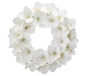 NEARLY NATURAL 24' Amaryllis Artificial Wreath By - One-color