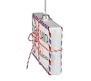NORTHLIGHT 3.5' Envelope 'usps Dear Santa' Glas Ornament
