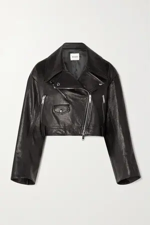 Khaite Gelman Cropped Leather Biker Jacket