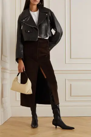 Khaite Gelman Cropped Leather Biker Jacket