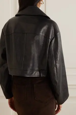 Khaite Gelman Cropped Leather Biker Jacket