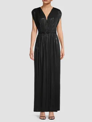 Norma Kamali Athena Sheen Belted Gown