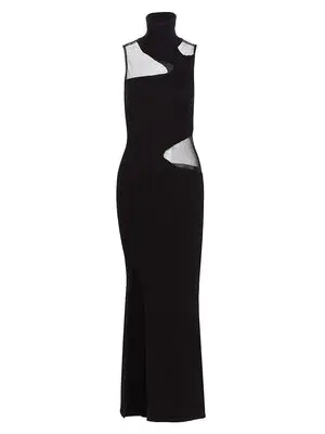 Cult Gaia Women's Brooke Knit Turtleneck Midi-Dress - Black - Size Large - Black  - Black