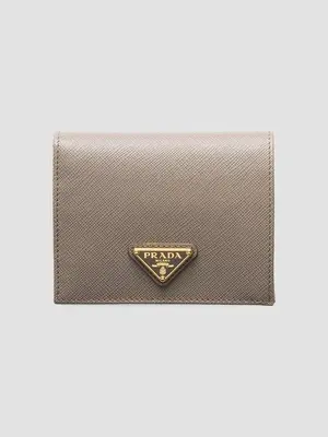 Prada Small Saffiano Leather Wallet Grey