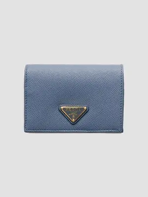 Prada Saffiano Leather Wallet - Medium Blue