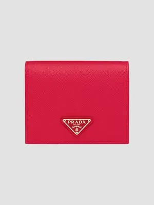 Prada Small Saffiano Leather Wallet Red
