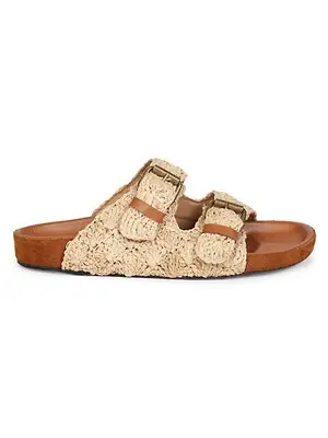 Isabel Marant Women's Lennyo Woven Raffia Sandals - Natural  - Natural