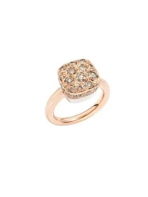 Pomellato Nudo Two-tone 18k Gold & 1.6 Tcw Diamond Ring - Pink