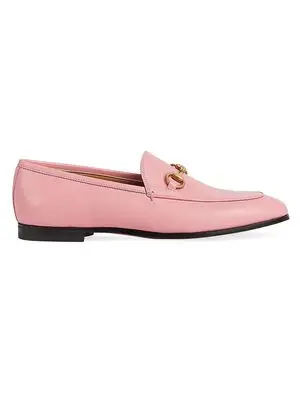 Gucci Women's Jordaan Leather Loafers - Butterfly Pink  - Butterfly Pink