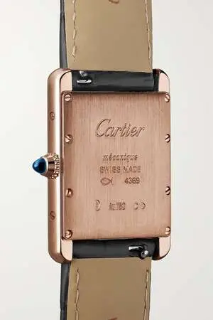 Cartier Black Tank Louis Automatic 25.5mm 18-karat Rose Gold And Alligator Watch