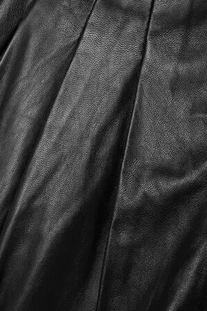 CEFINN The Saffron Pleated Textured-leather Midi Skirt