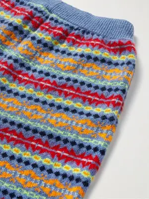 THE ELDER STATESMAN Fair Isle Cashmere Shorts
