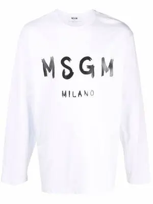 MSGM Logo Long-sleeve T-shirt - White