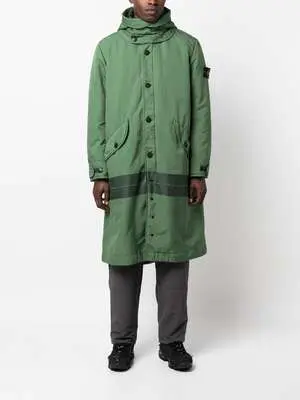 Stone Island Logo Print Raincoat
