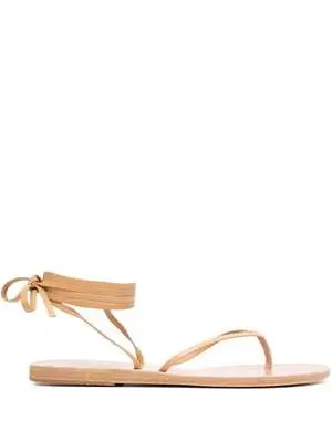 ANCIENT GREEK SANDALS Leather Ankle-tie Sandals - Neutrals